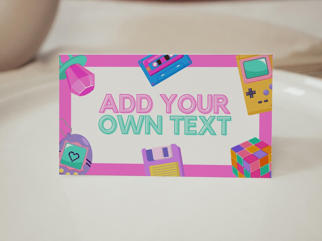 90s Food Label, 90s Place Card, 90s Party Food Cards, 90s Theme Food ...