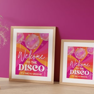 Disco Welcome Sign, 70s Welcome Sign Disco Party Sign, Disco Birthday ...