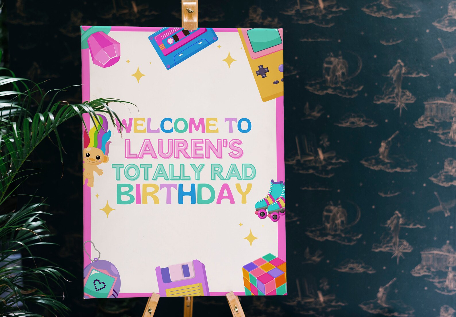 90s Birthday Party Welcome Sign Template for Retro Back to the 1990s ...