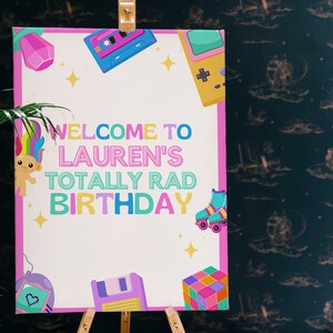 90s Birthday Party Welcome Sign Template for Retro Back to the 1990s ...
