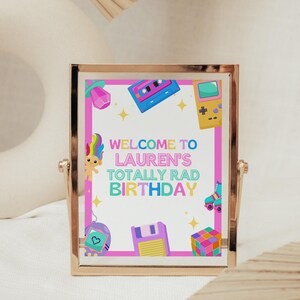 90s Birthday Party Welcome Sign Template for Retro Back to the 1990s ...