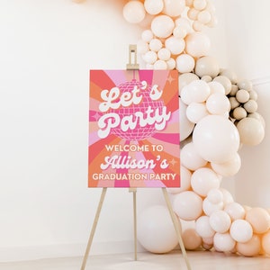 Disco Graduation Party Welcome Sign Disco, Graduation Disco Grad Party ...