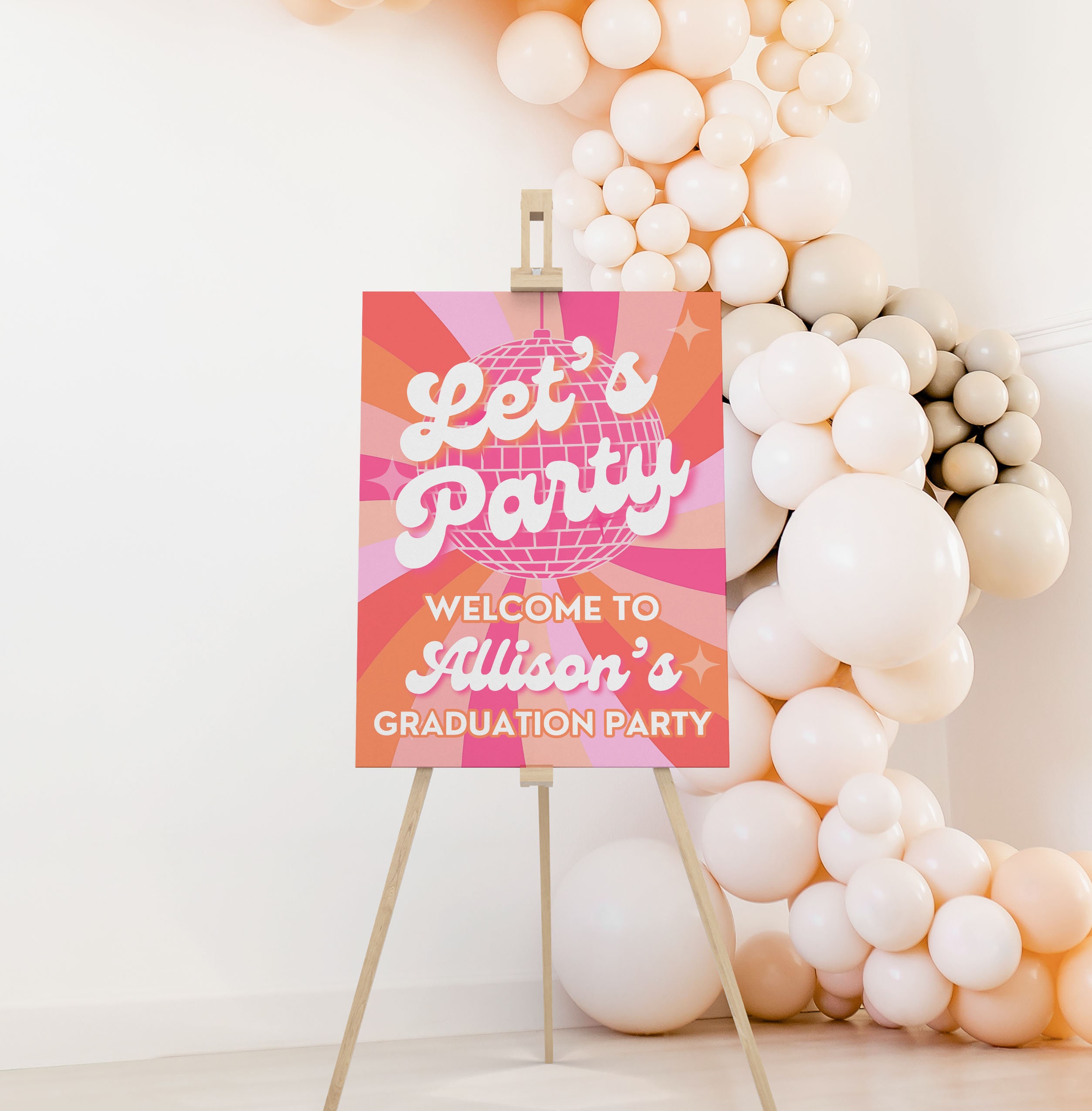 Disco Graduation Party Welcome Sign Disco, Graduation Disco Grad Party ...