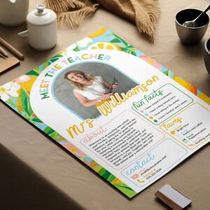 Meet the Teacher Template, Colorful All About the Teacher About Me ...
