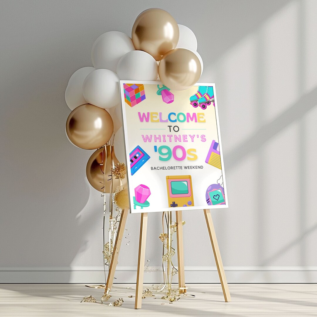 90s Bachelorette Party Welcome Sign 90s Bachelorette Decorations, Bach ...