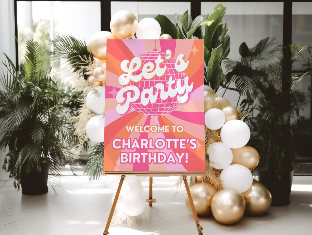 Disco Welcome Sign Disco Birthday Party Disco Decor Birthday Disco ...
