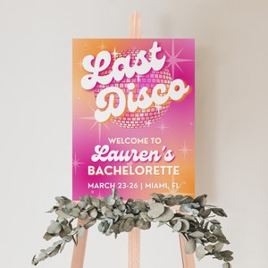 Last Disco Welcome Sign for Last Disco Bachelorette Party Decorations ...