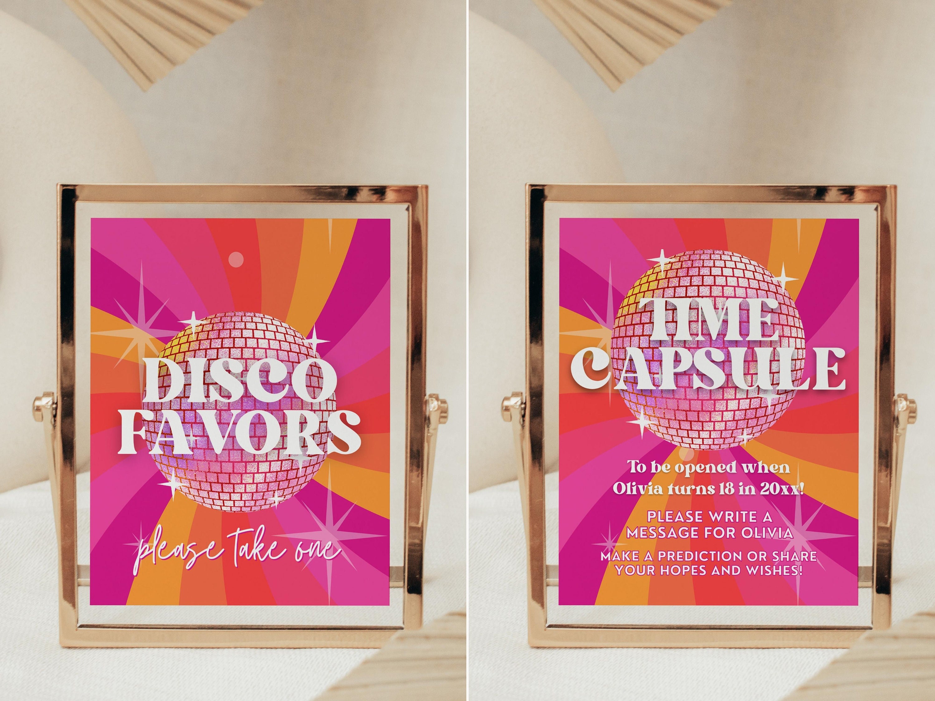 Disco 1st Birthday Party Sign Bundle With Printable Decorations for ...