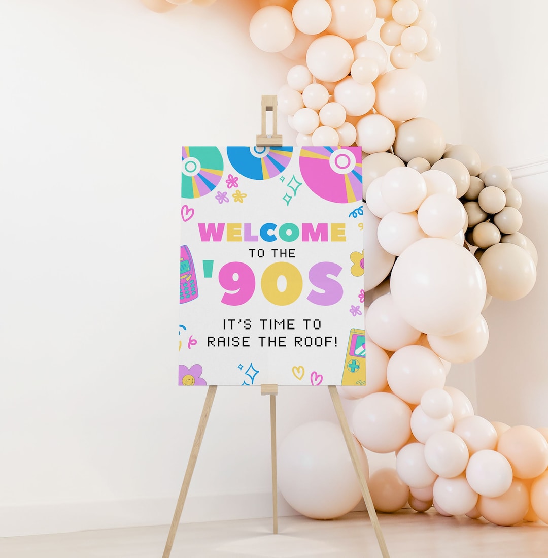 90s Welcome Sign for 90s Party Decorations 90s Theme, Back to the 90s ...