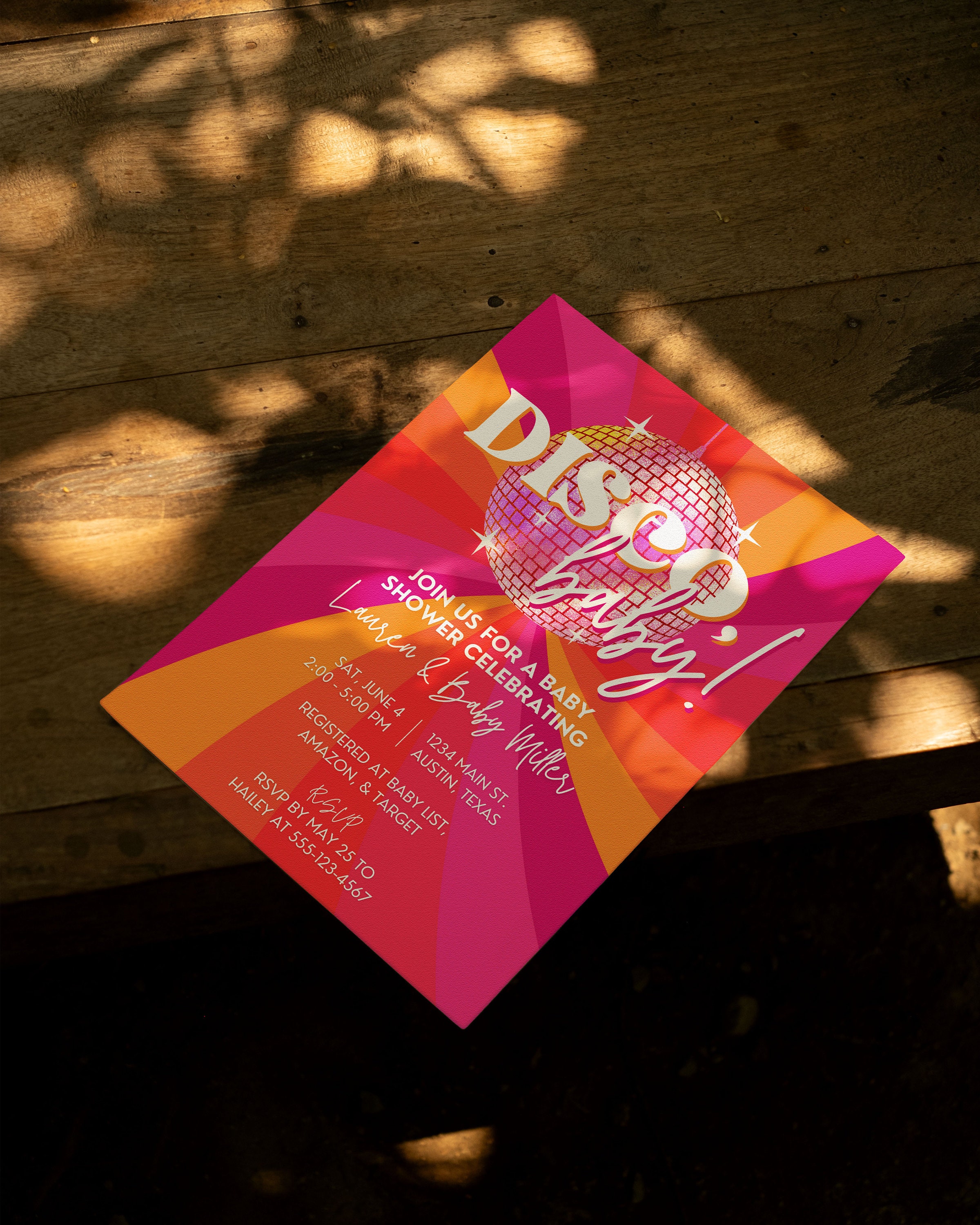 Disco Baby Shower Invite, Let's Disco Baby Invitation, Retro Baby ...