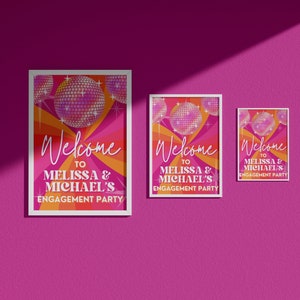 Disco Engagement Party Welcome Sign Disco Party Sign, Engagement Party ...