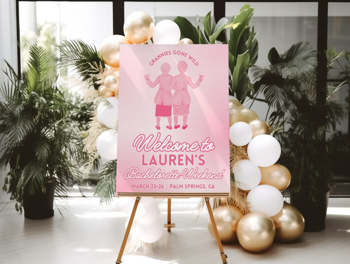 Grannies Night Out Grandma Bachelorette Party Welcome Sign, Grannies ...
