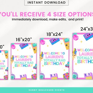 90s Birthday Party Welcome Sign Template for Retro Back to the 1990s ...