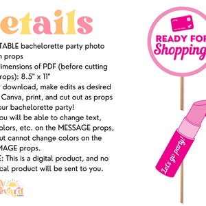 Hot Pink Glitter Bachelorette Party Photo Booth Props Printable, Let's ...