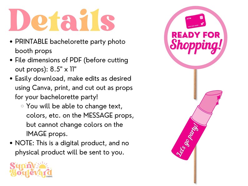 Hot Pink Glitter Bachelorette Party Photo Booth Props - Etsy