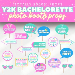 Y2K Bachelorette Party Printable Photo Booth Props for Selfie Station ...