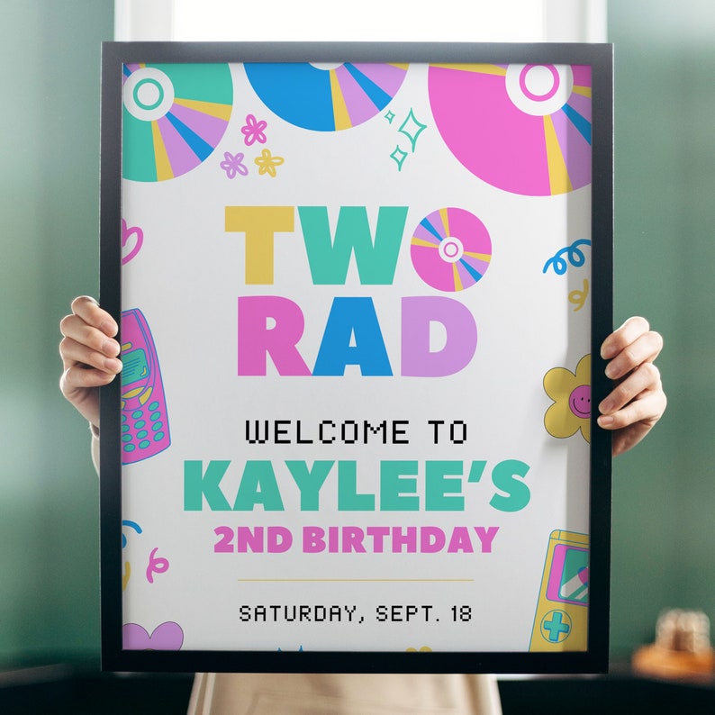 Welcome Sign for 90s 2nd Birthday 90s Decorations, 90s Second Birthday ...