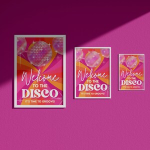Disco Welcome Sign, 70s Welcome Sign Disco Party Sign, Disco Birthday ...