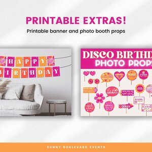 Disco Birthday Party Bundle With Editable Templates for Retro & Groovy ...