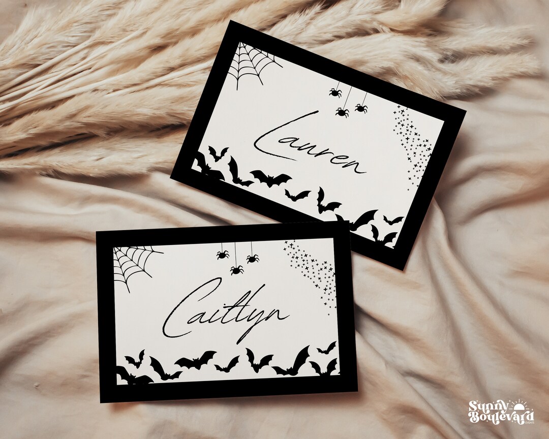 Halloween Bachelorette Party Name Tag Template for Thank You Favors or ...