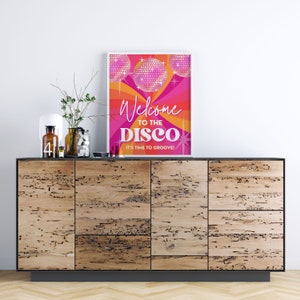 Disco Welcome Sign, 70s Welcome Sign Disco Party Sign, Disco Birthday ...