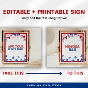 Fourth of July Party Editable and Customizable Sign Decorations for ...