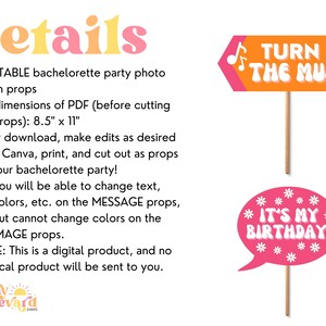 Music Festival Birthday Party Printable Photo Booth Props for Groovy ...
