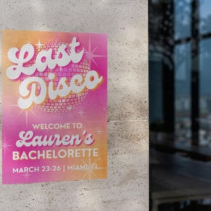 Last Disco Welcome Sign for Last Disco Bachelorette Party Decorations ...