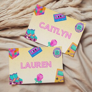 90s Bachelorette Party Name Card Template for Thank You Favors or ...