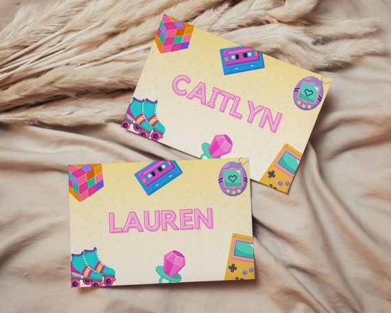 90s Bachelorette Party Name Card Template for Thank You Favors - Etsy