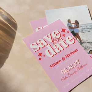 Retro Save the Date Wedding Retro Save the Date Cards With Photo ...