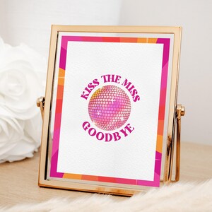 Last Disco Bachelorette Party Kiss the Miss Goodbye Printable ...