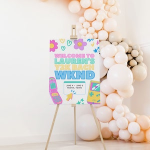 Welcome Sign Y2K Bachelorette Party Sign Early 2000s Bachelorette Party ...