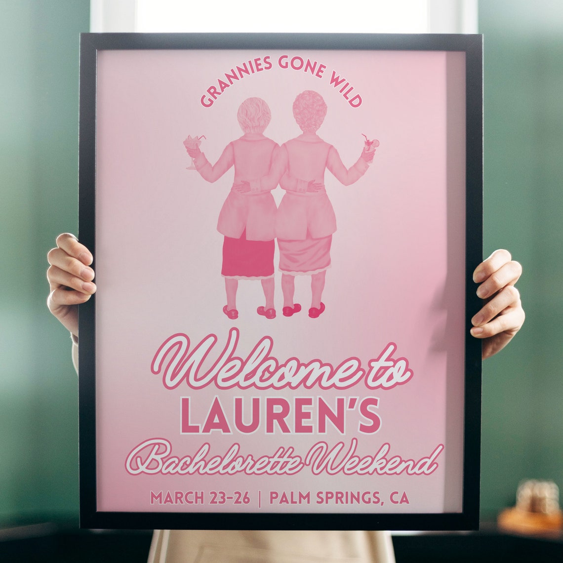 Grannies Night Out Grandma Bachelorette Party Welcome Sign, Grannies ...