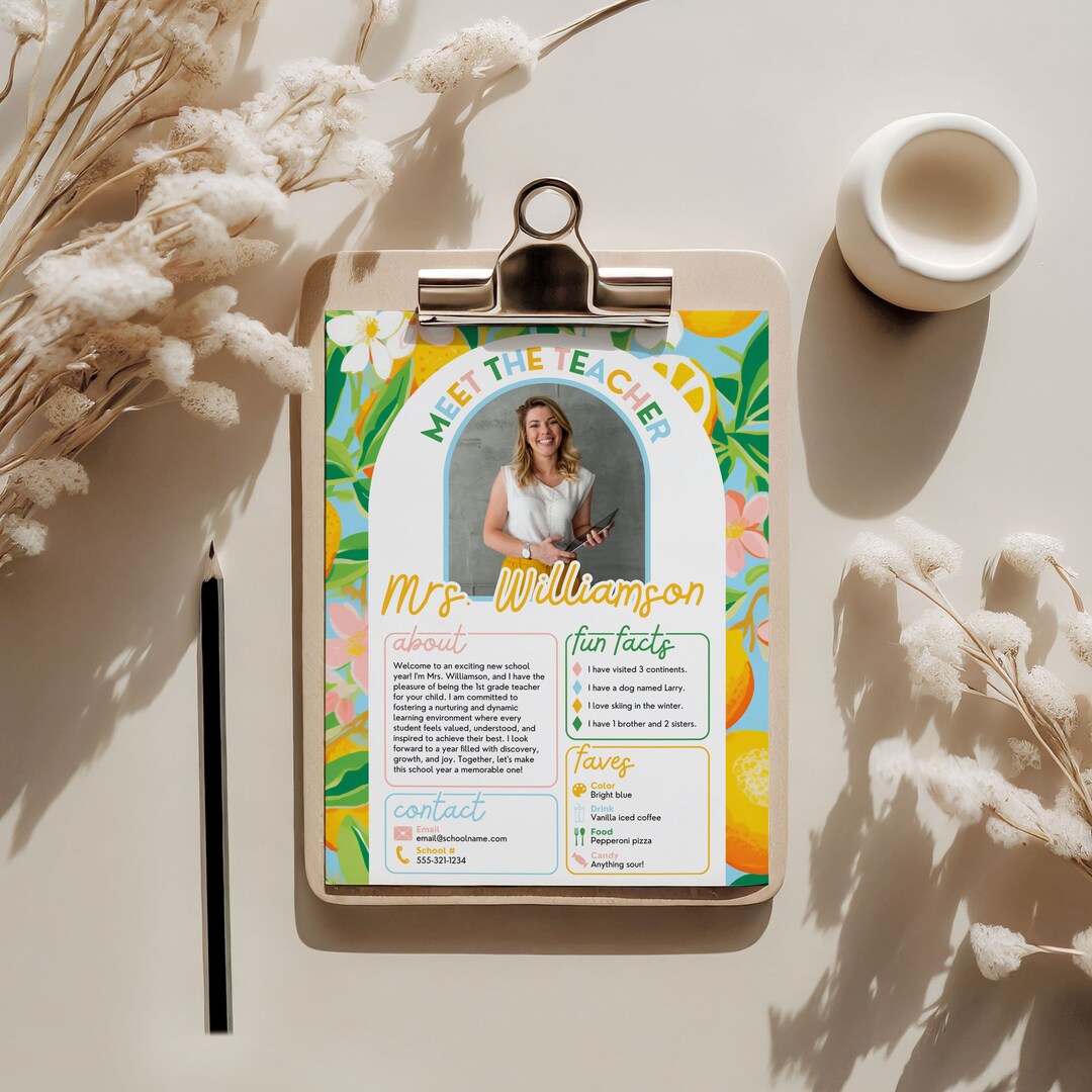 Meet the Teacher Template, Colorful All About the Teacher About Me ...