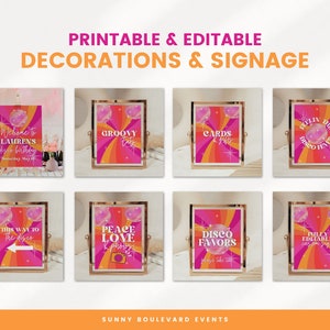 Disco Birthday Party Bundle With Editable Templates for Retro & Groovy ...