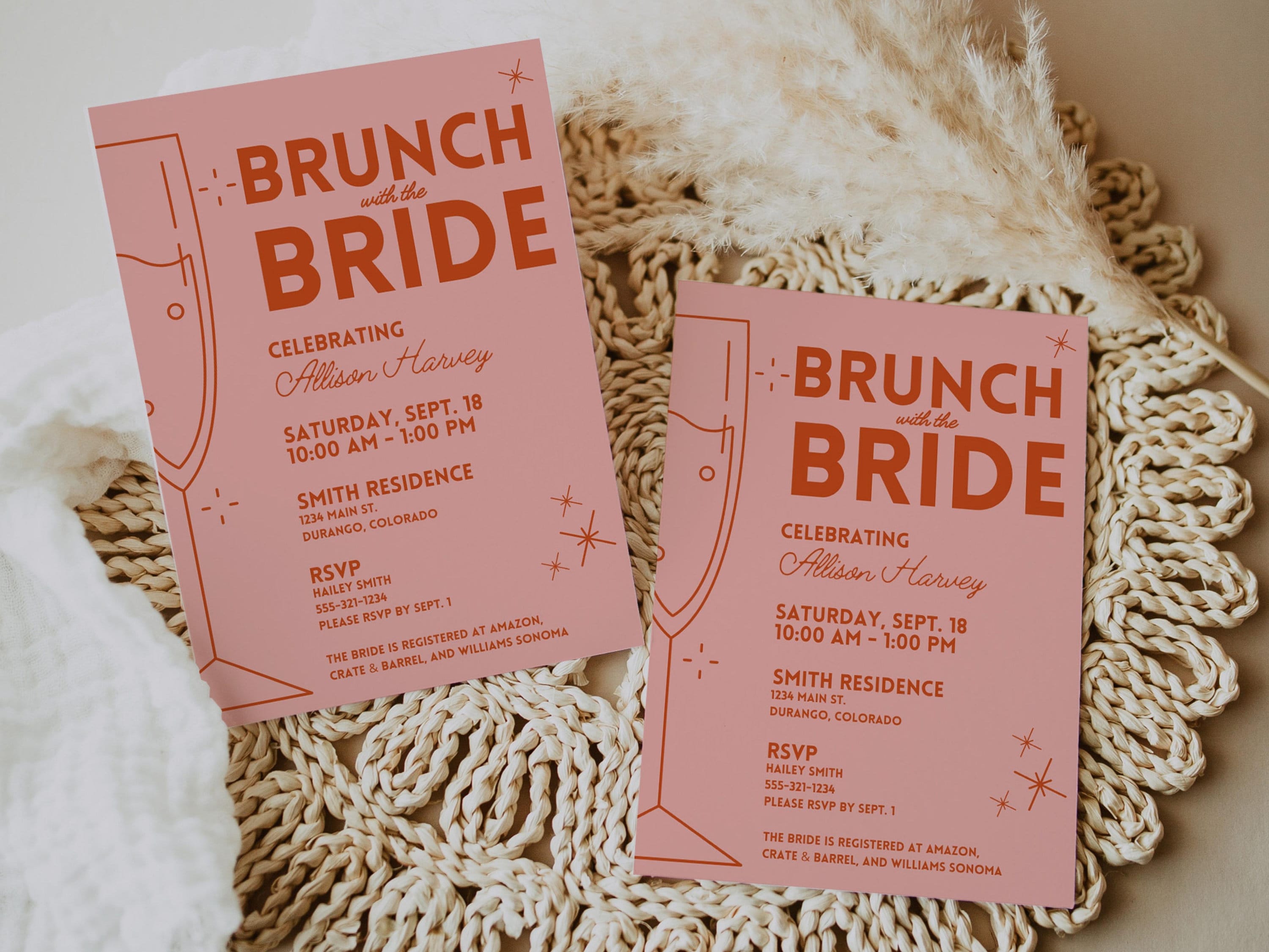 Bridal Brunch Invitation Template for Bubbly Wedding Shower - Etsy