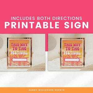 Music Festival Party Directional Sign for Groovy Decorations or Decor ...