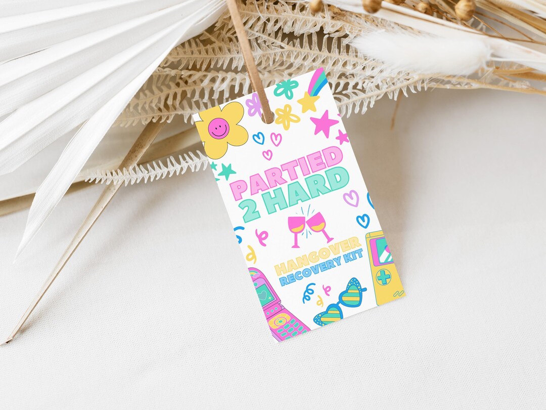 Y2K Bachelorette Party Hangover Recovery Kit Card Template, Oh Shit Kit ...