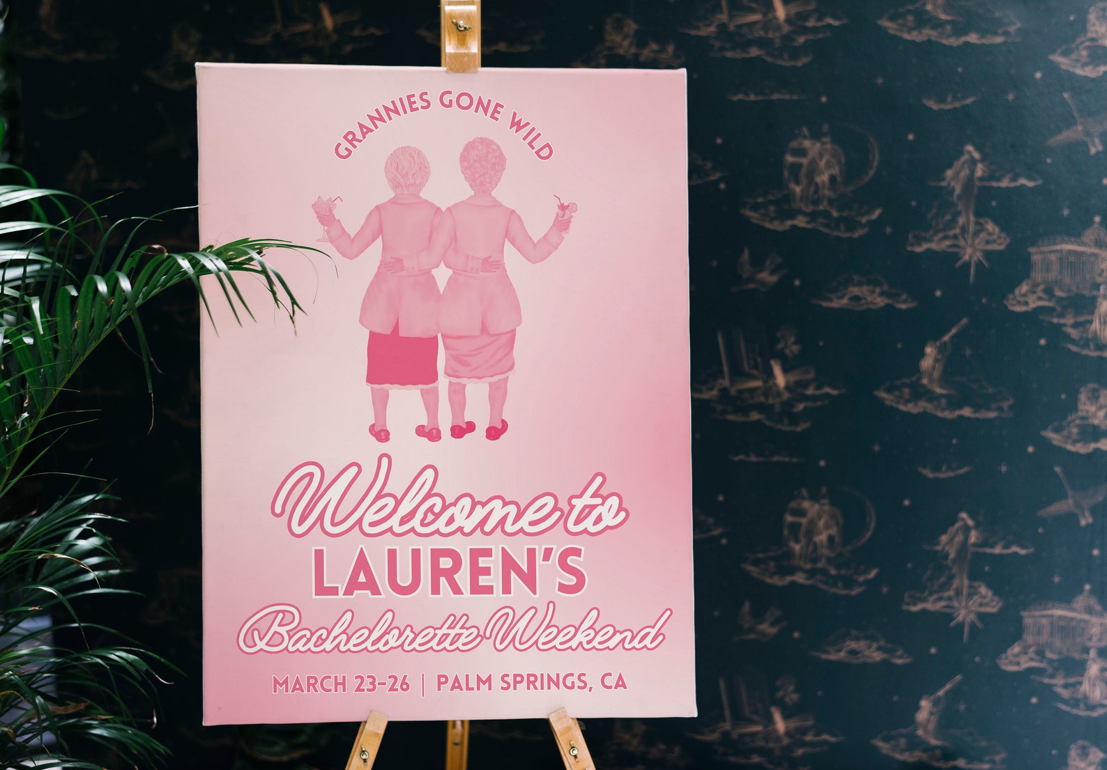 Grannies Night Out Grandma Bachelorette Party Welcome Sign, Grannies ...
