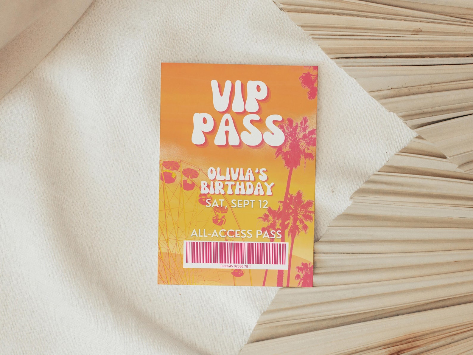 Music Festival Girls Birthday Party VIP Pass Template for Lanyard at ...