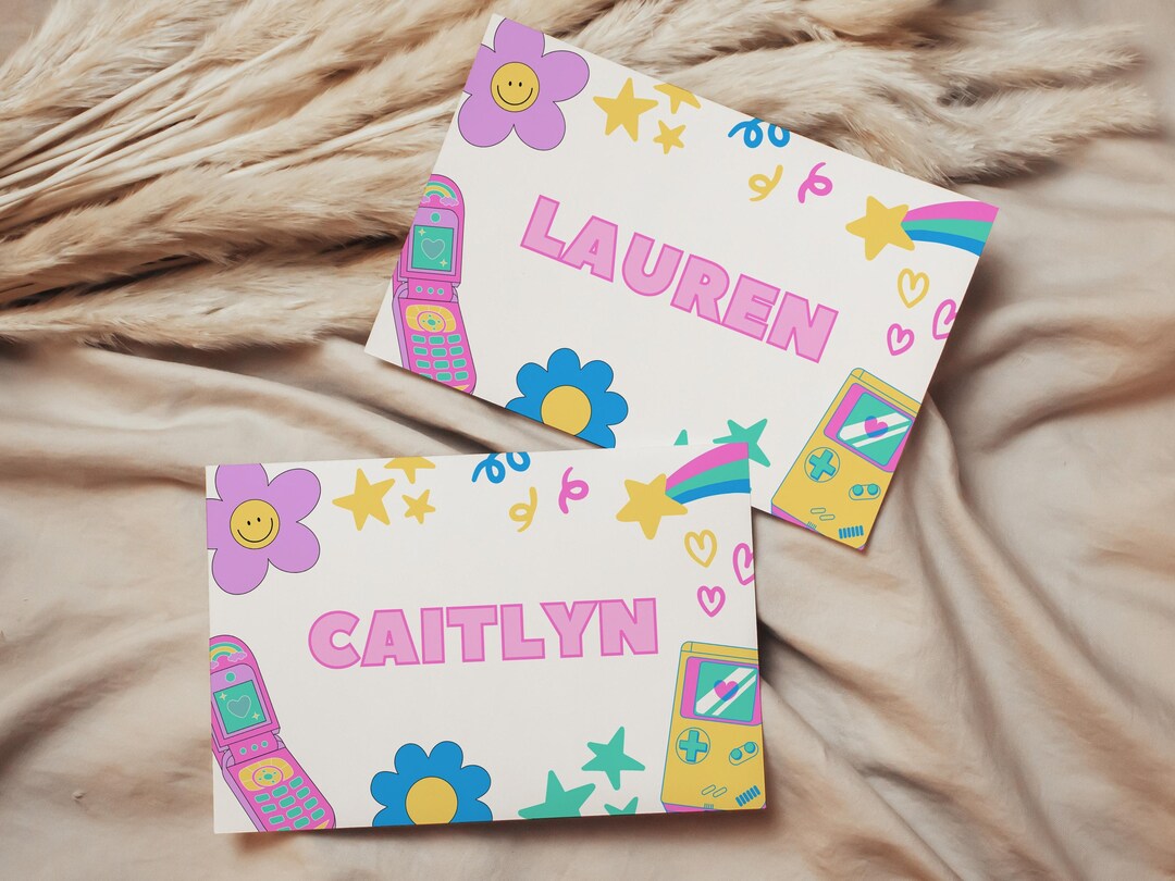 Y2K Bachelorette Party Name Tag Template for Thank You Bridesmaid ...