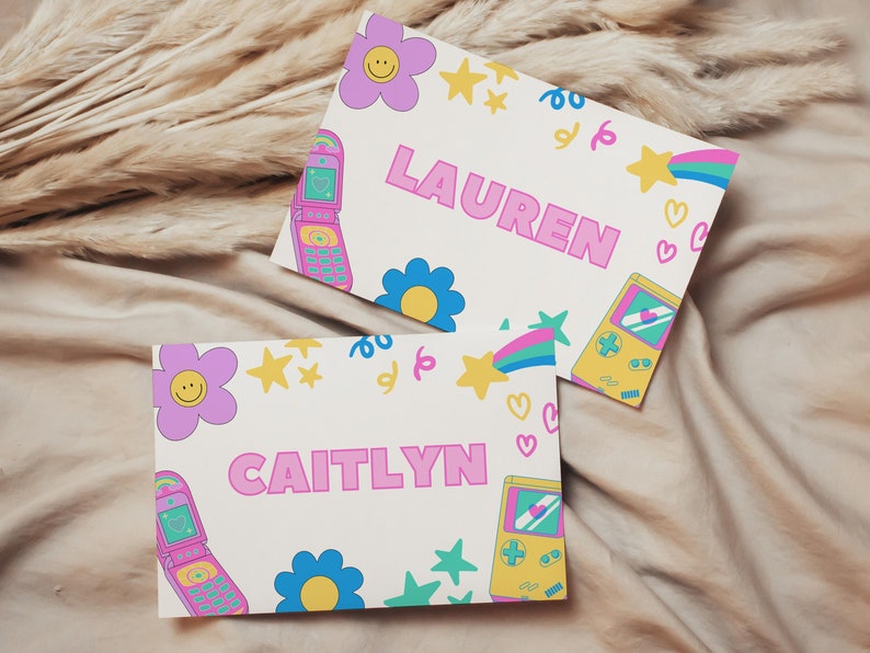 Y2K Bachelorette Party Name Tag Template for Thank You - Etsy