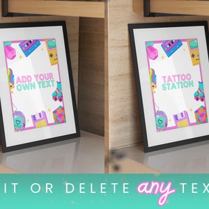 90s Party Editable & Printable Sign Decorations for Retro Birthday ...
