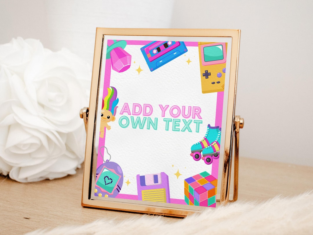 90s Party Editable & Printable Sign Decorations for Retro Birthday ...