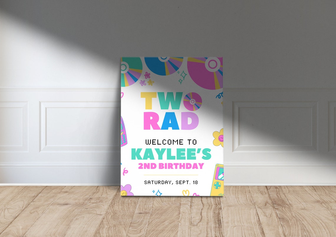 Welcome Sign for 90s 2nd Birthday 90s Decorations, 90s Second Birthday ...