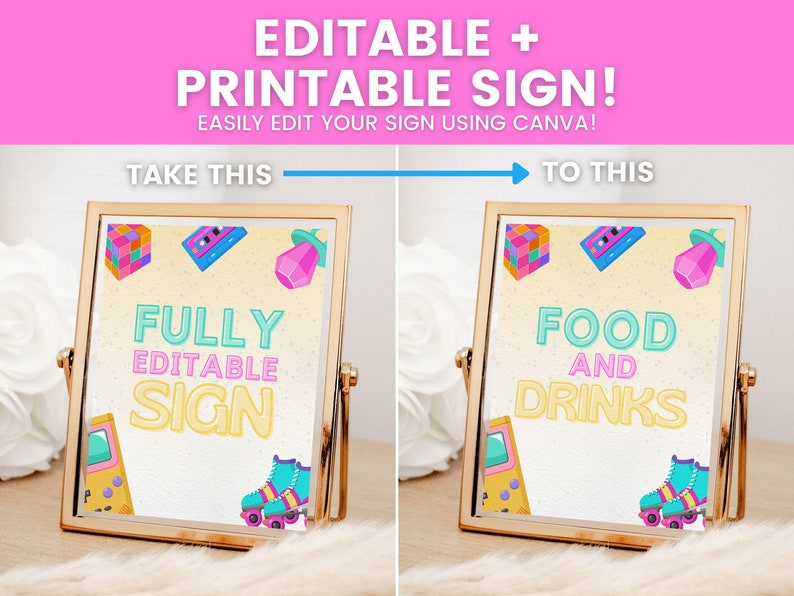 90s Bachelorette Party Decorations Custom Sign Canva Template, 90s ...