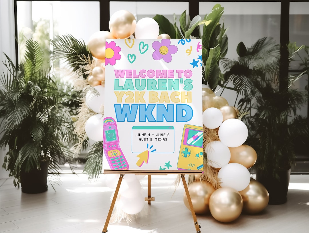 Welcome Sign Y2K Bachelorette Party Sign Early 2000s Bachelorette Party ...