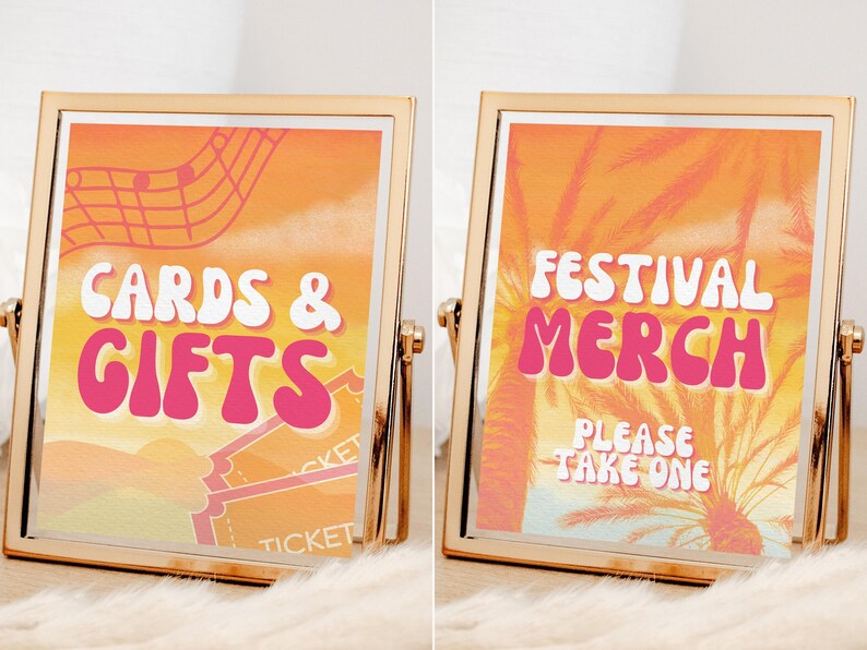Music Festival Birthday Party Sign Bundle With Retro Printable ...