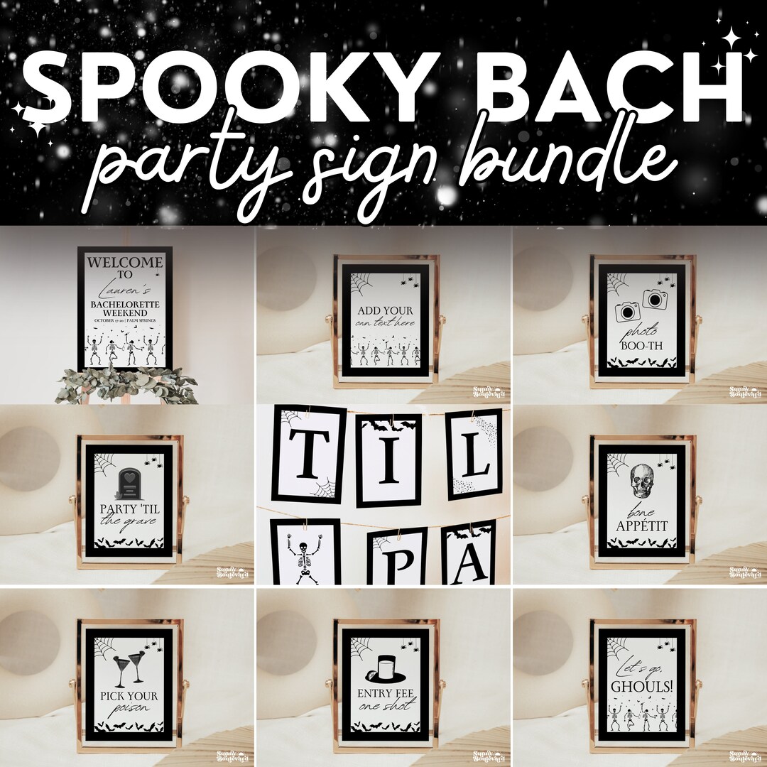 Halloween Bachelorette Party Bundle of Printable Signs & Decorations ...